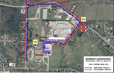 Traffic Patterns Changing Around Bonham Elementary - WTAW | 1620AM & 94.5FM